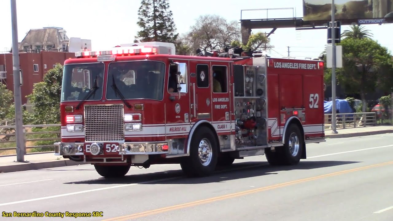 LAPD, Los Angeles City FD. E82, E52, RA52, B18, E9, E209, RA9, RA3 ...