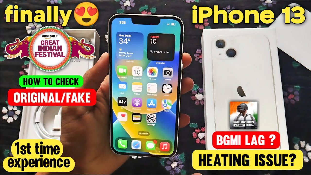 iPhone 13 - 1st time experience| Amazon Sale Unit| iPhone 13 bgmi lag ...