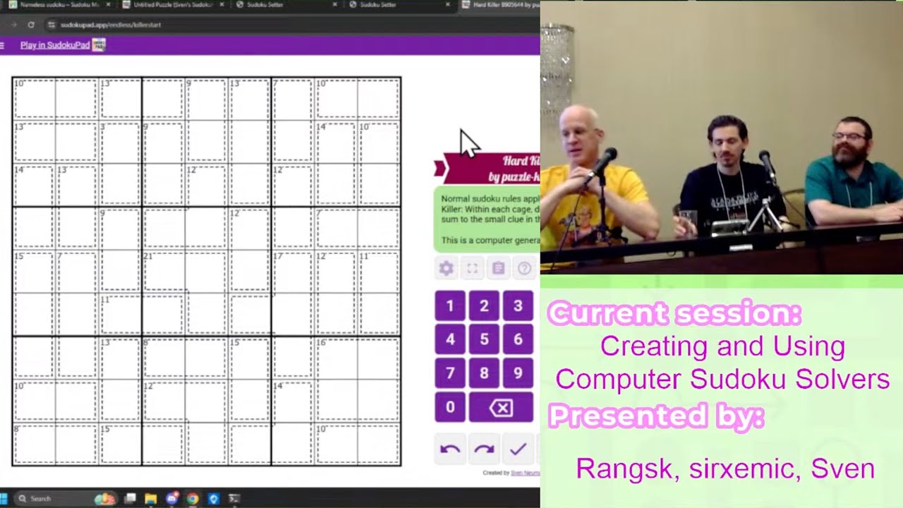SudokuCon 2025: Creating and Using Computer Sudoku Solvers with Rangsk, sirxemic, and Sven - YouTube