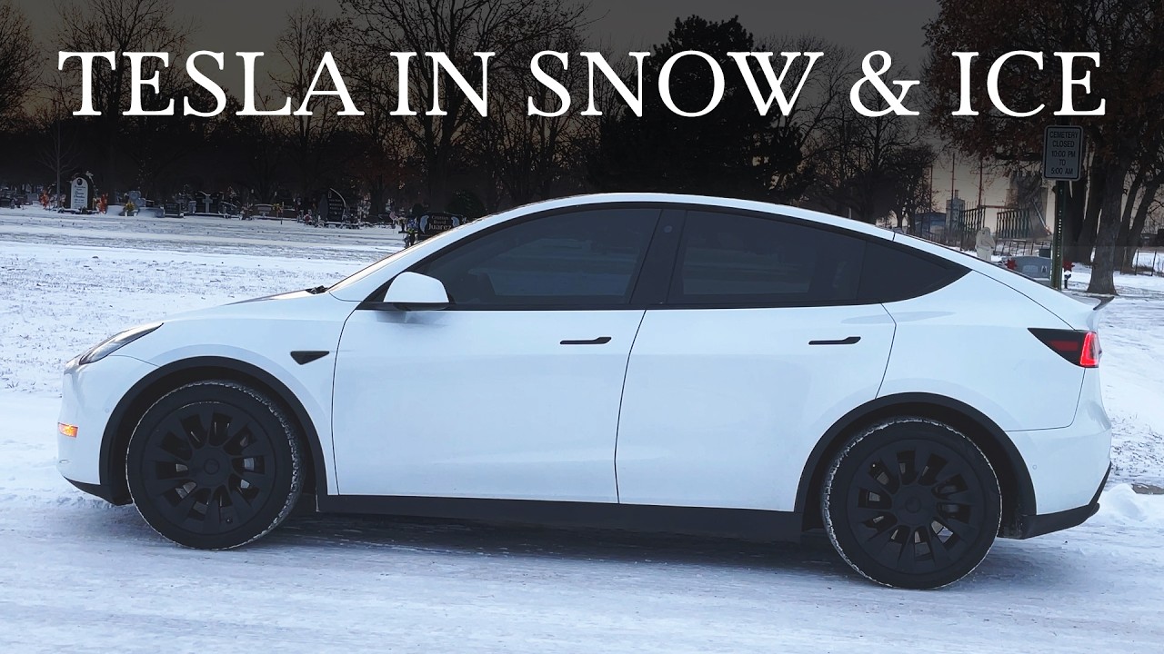 Testing a Tesla on Snow and Icy Winter Roads - YouTube