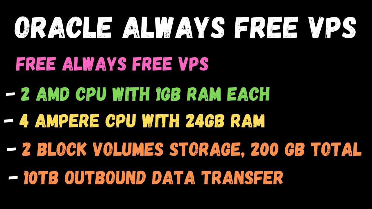 Always Free VPS | 4Cores 24GB RAM 200GB HDD VPS | Overview & Sign Up in ...