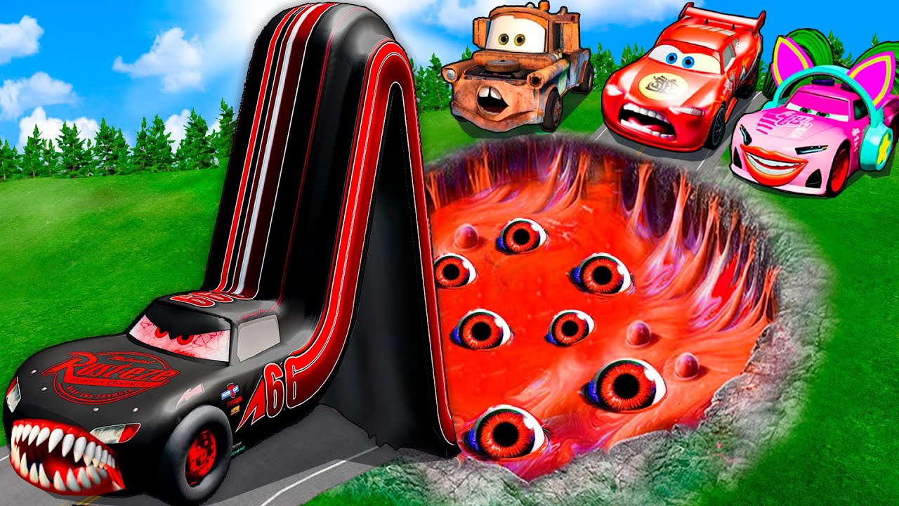 Vampire Pit Transform In Eater Lightning McQueen & Big & Small Pixar ...