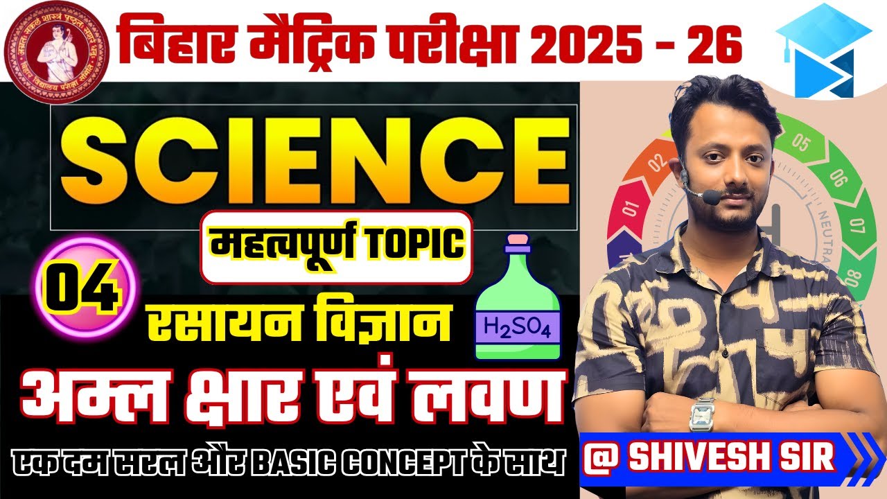 Class 10 Chemistry Chapter 2| Acid, Base and Salt Introduction | अम्ल ...