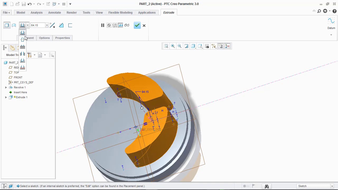 PTC - Creo Tutorials : Simple Eccentric Mechanism Part 2 - YouTube