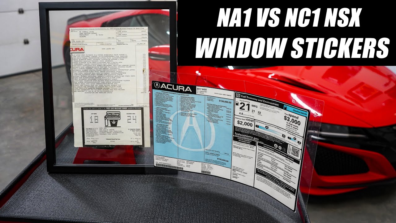 Comparing Window Stickers - NA1 1991Acura NSX & NC1 2017 Acura NSX ...