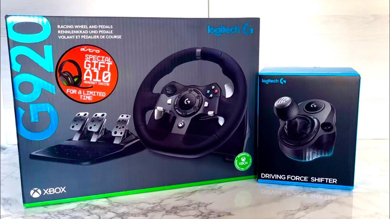 Logitech G920 Racing wheel Unboxing + shifter + Gameplay - YouTube