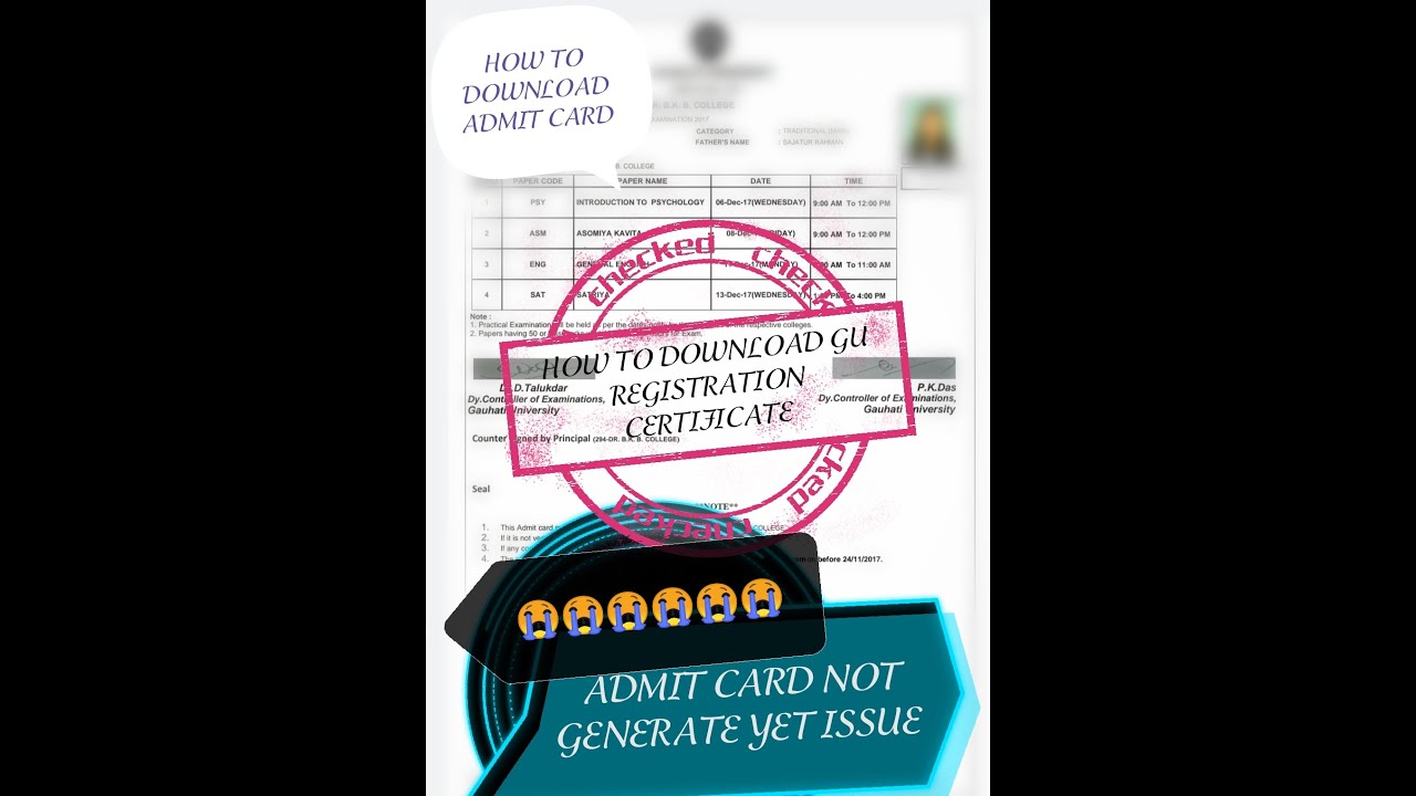 How to download GU Admit Card /Admit Card Not Generate Yet Issue ...