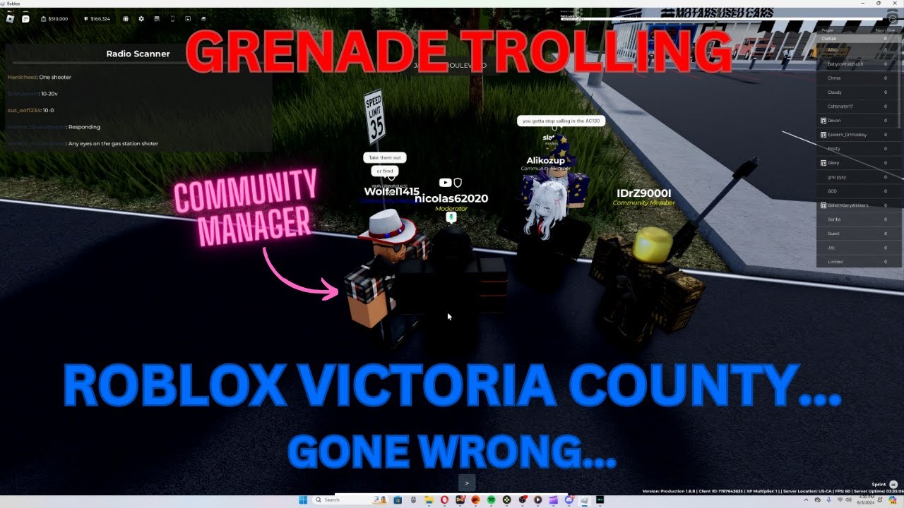 Trolling with gernades and exposing Wolfy the Comunity Manager in ...