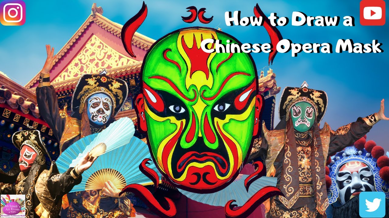 How To Draw A Chinese Opera Mask 2 #BeijingOperaMask #ZhengWun # ...