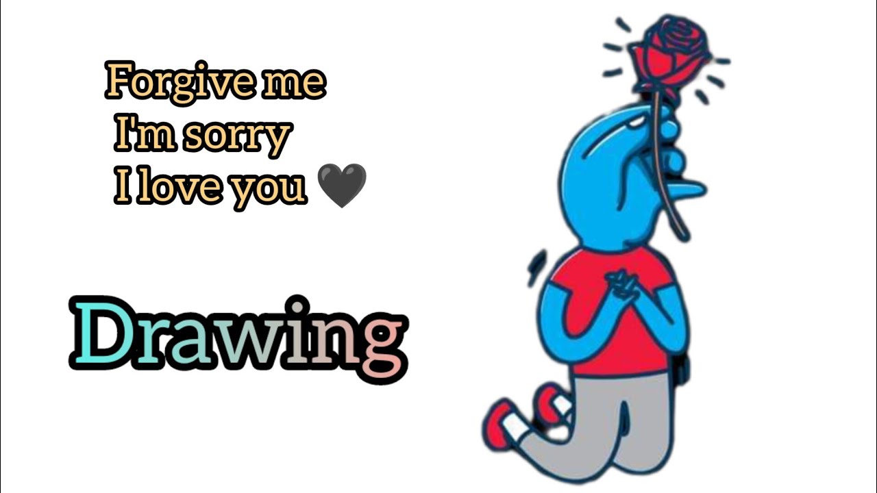 How to draw someone saying sorry || Full step by step drawing for ...