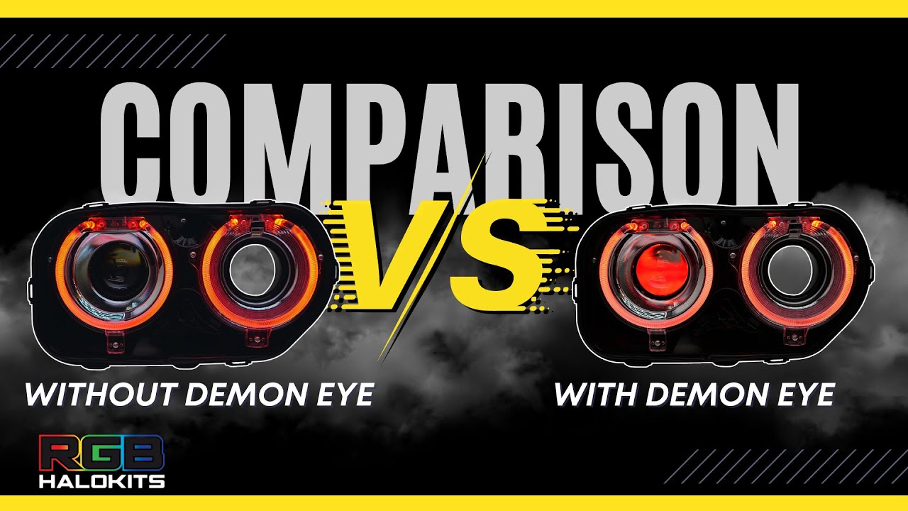 15+ Challenger RGBW DRL: With or Without Demon eye Add-Ons! - YouTube