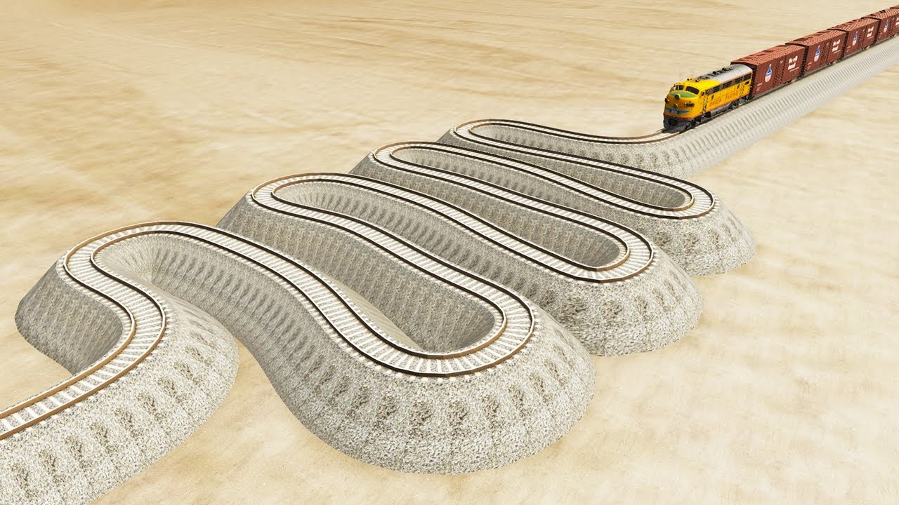 Beamng drive train vs truck big mistake on Rail Tracks: Unimaginably ...