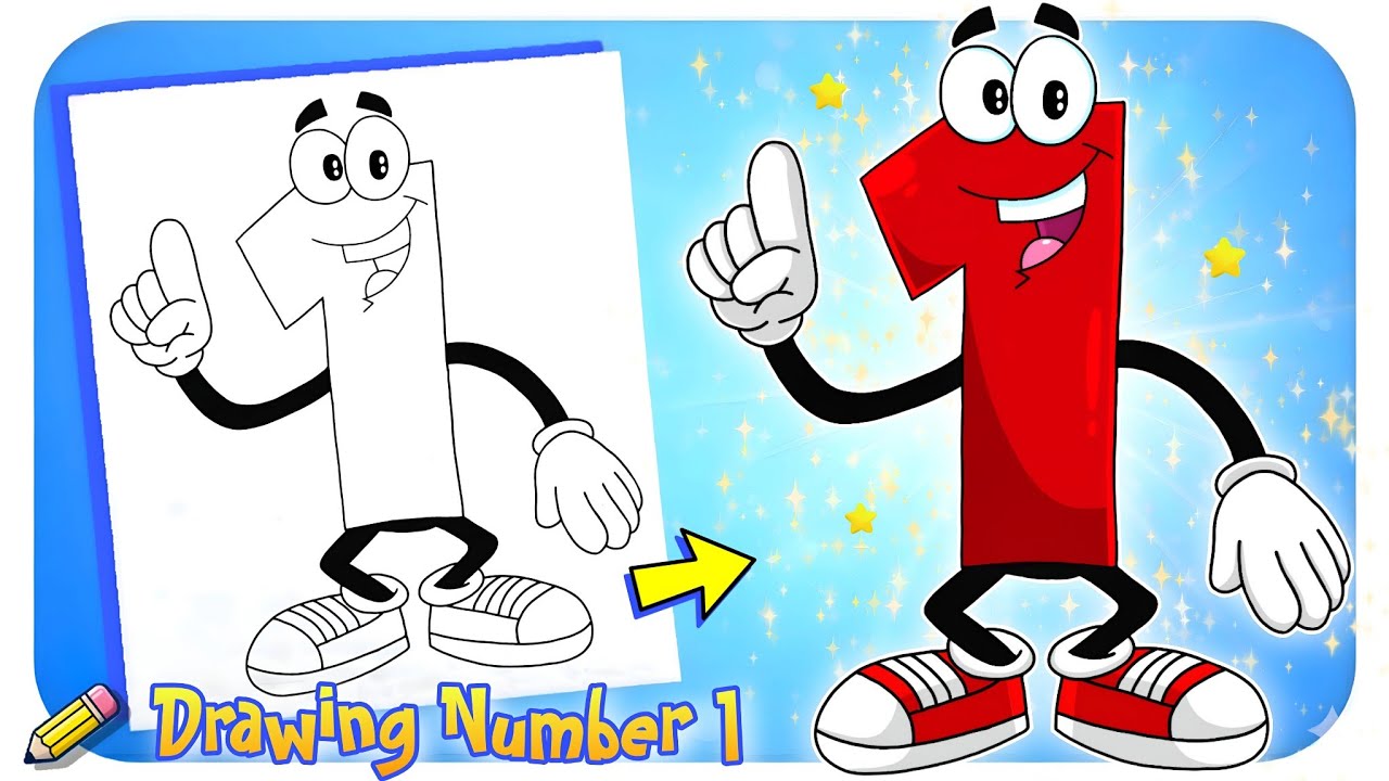 How to Draw Number 1 in a Professional and Creative Way | Step by Step ...