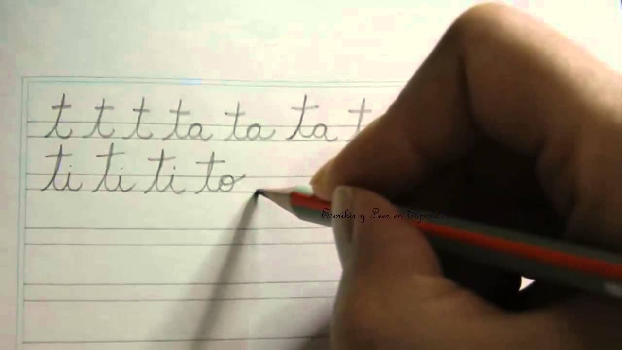 Caligrafía: Cómo escribir la letra t minúscula con las vocales - YouTube