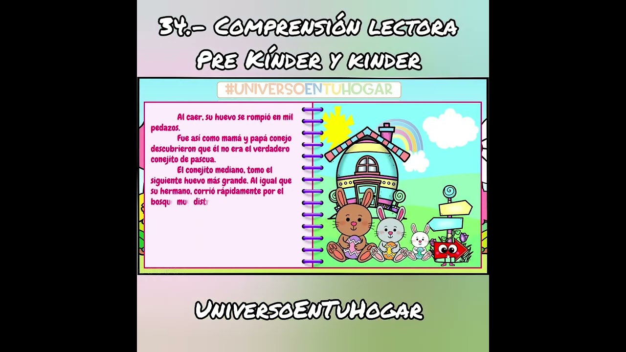 34.- Comprensión lectora - El verdadero conejito de pascua - Pre Kínder ...