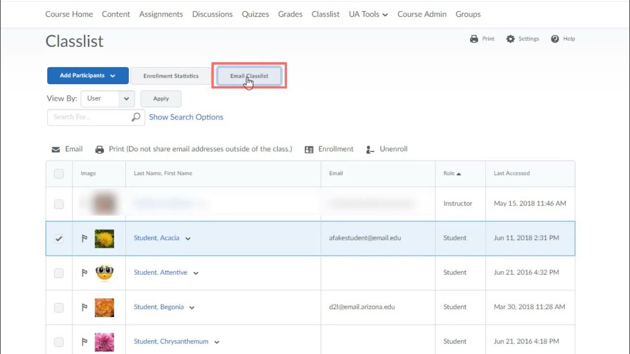 Classlist in D2L Brightspace - YouTube
