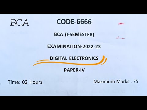 BCA 1ST SEMESTER DIGITAL ELECTRONICS EXAMINATION PAPER 2023|| - YouTube
