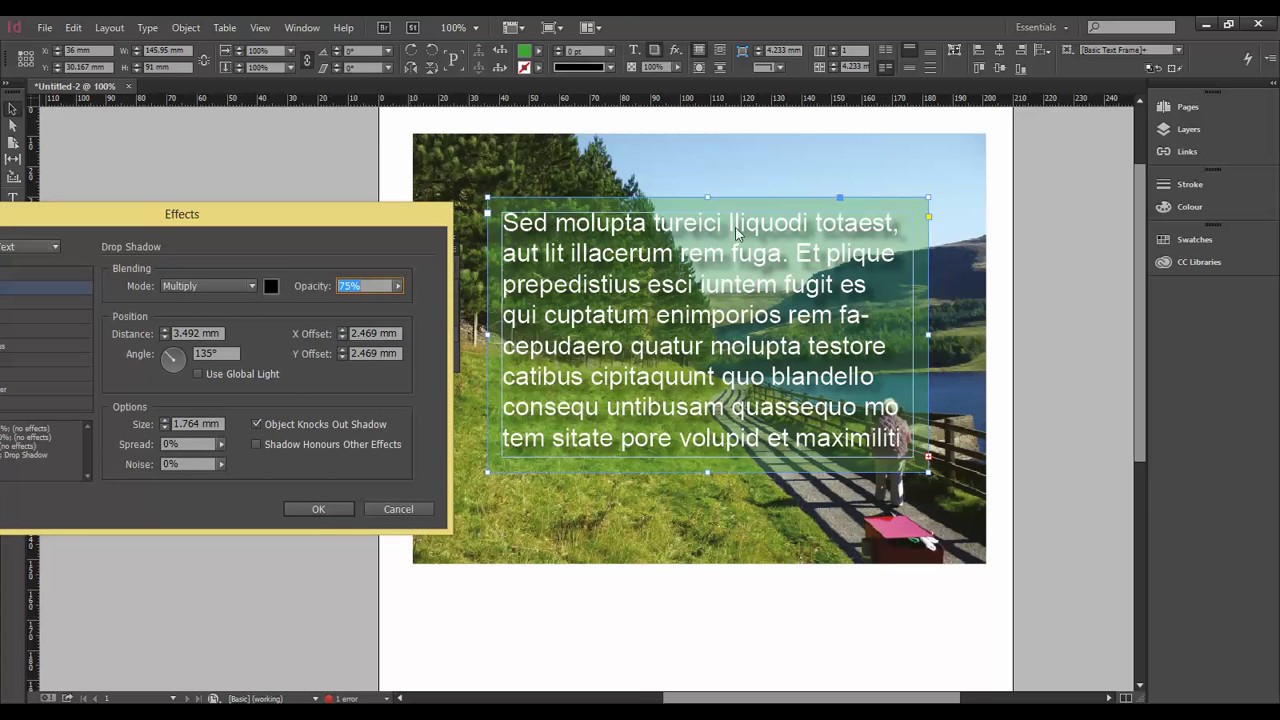 indesign effects panel - YouTube