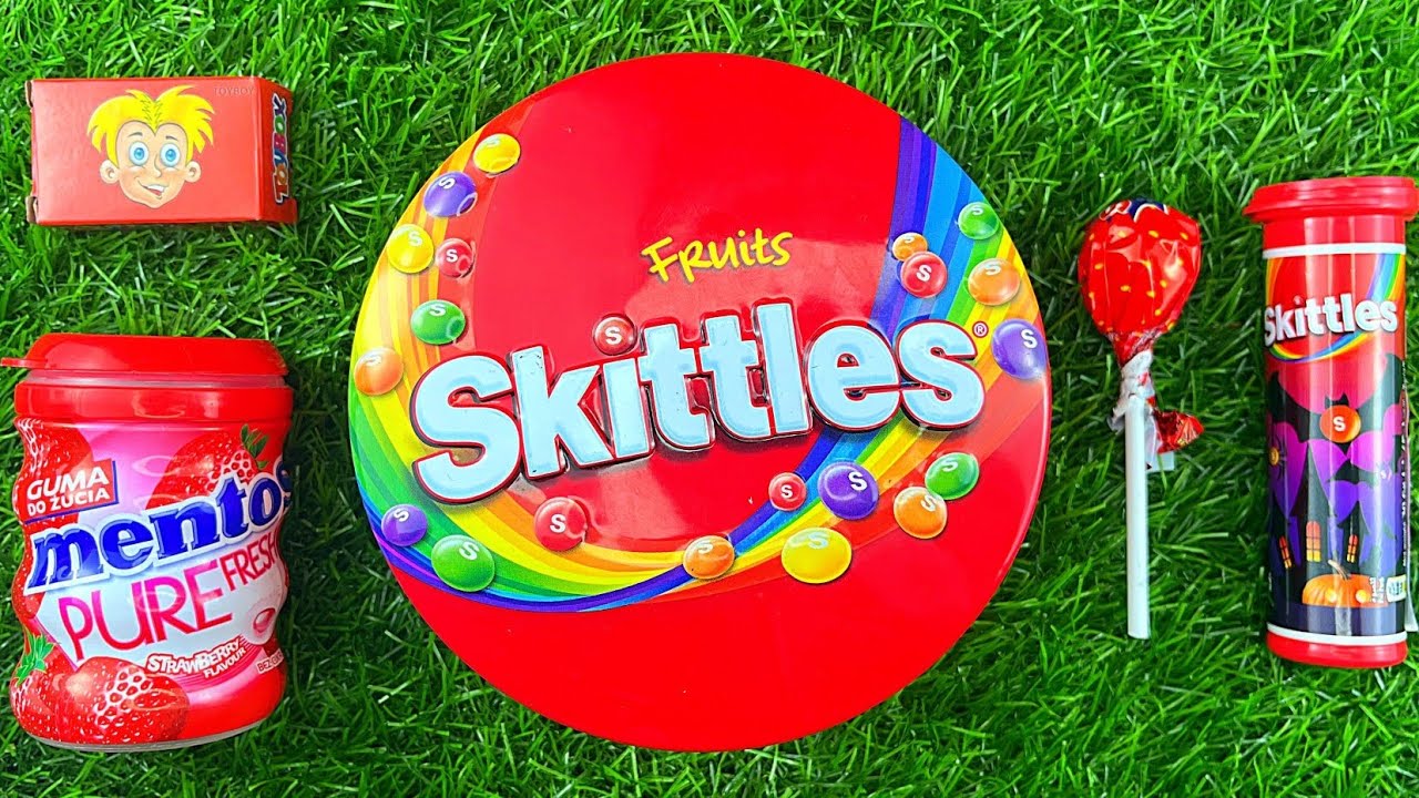 Satisfying Video ASMR | Opening Skittles 1 Candy From Special Red Box ...