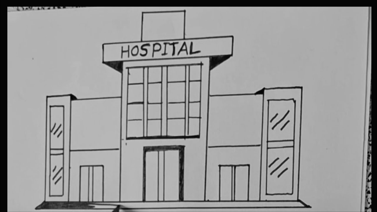 Hospital Drawing Video | How To Draw Hospital Drawing | Easy Step By ...