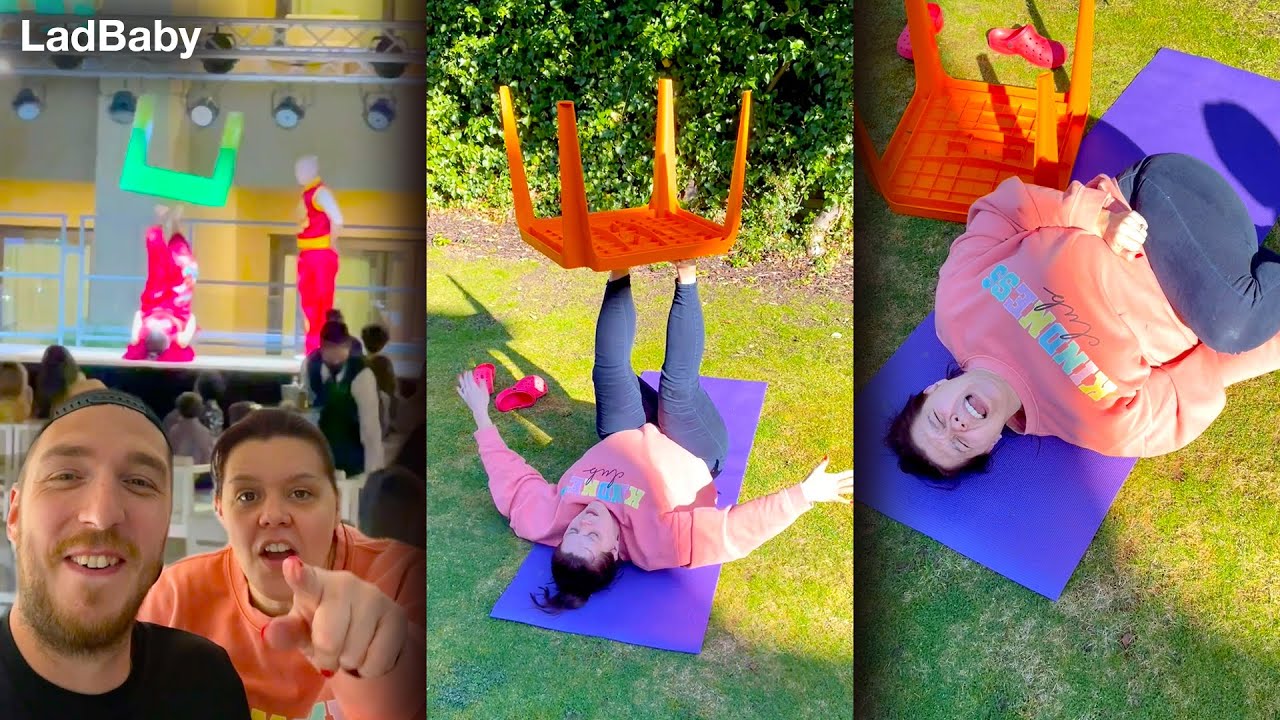 When Mum tries to juggle a table with her feet 🤣🤹‍♀️ - YouTube