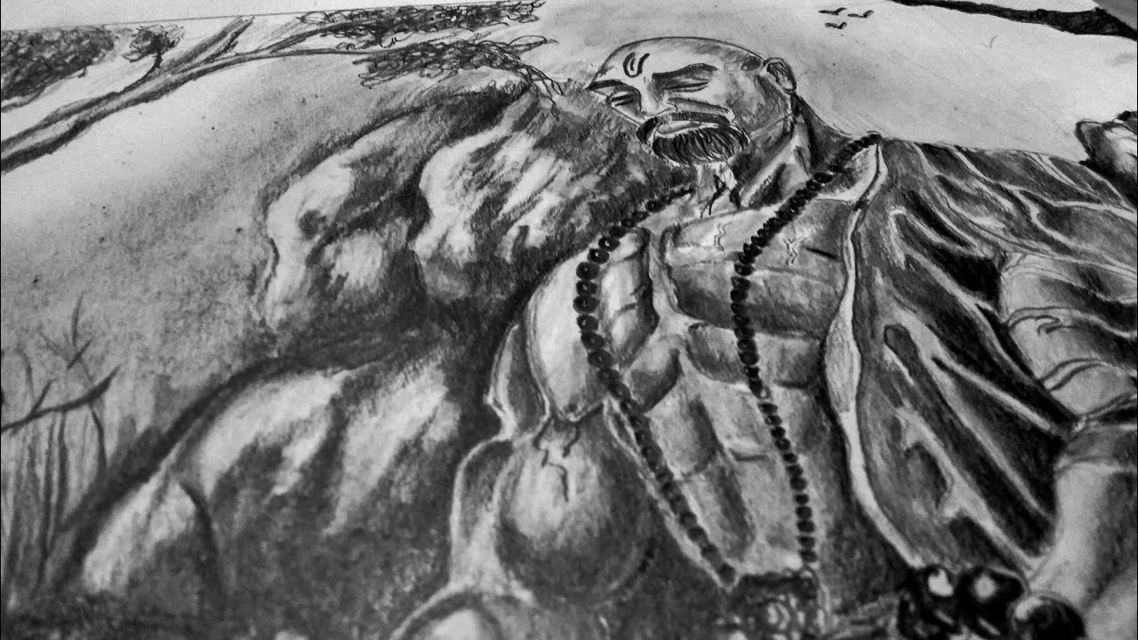 how to draw Old Man Austerity pencil 🎨 sketch - YouTube