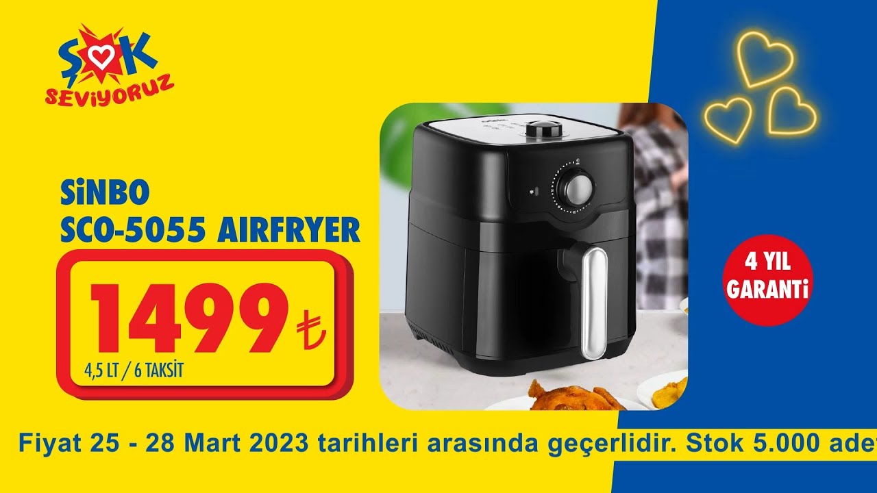 Sinbo Airfryer hem #ŞOK'ta hem de Cepte ŞOK'ta! - YouTube