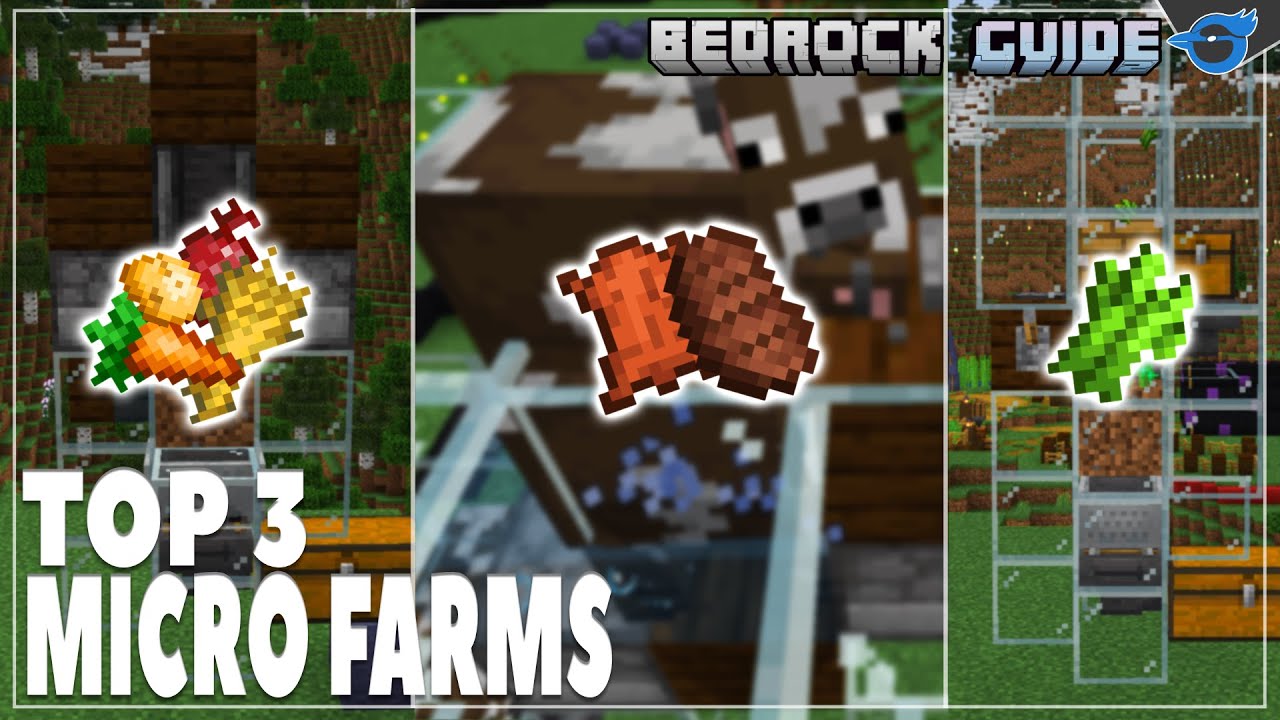 Top 3 MICRO FARMS You Need! | Bedrock Guide S2 Ep12 | Survival Tutorial ...