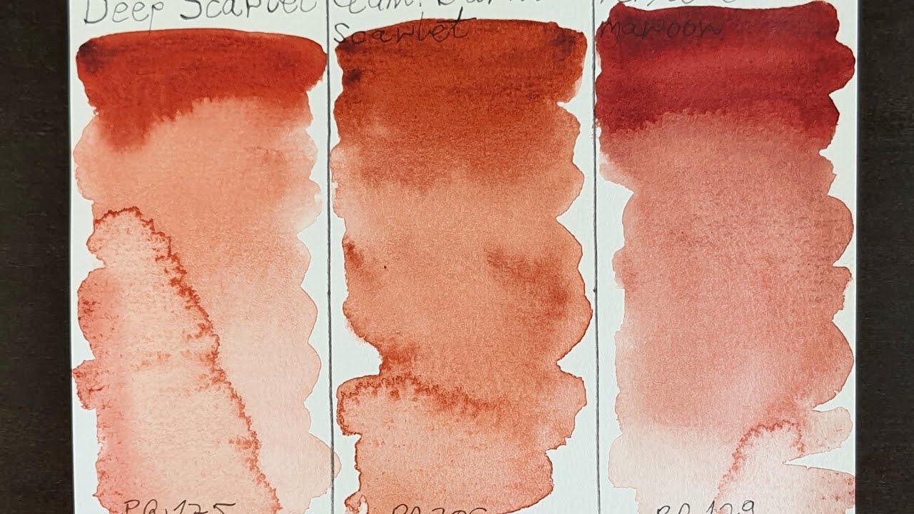 Daniel Smith Deep Scarlet, Perylene Maroon and Quinacridone Burnt ...