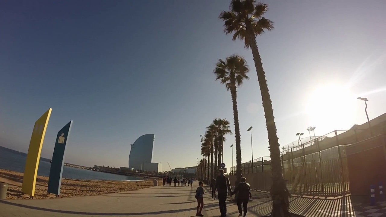 Barcelona Boardwalk Stroll - YouTube