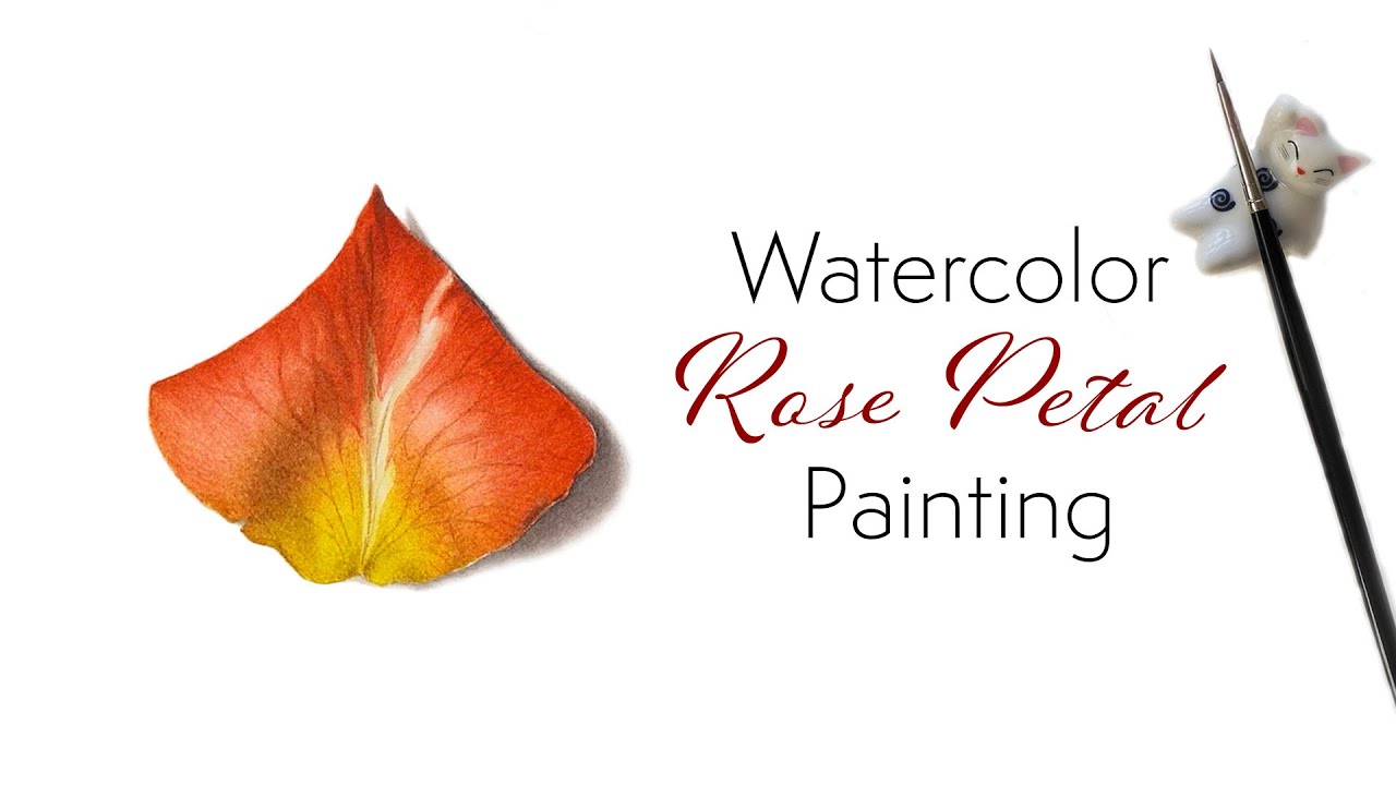 Realistic Rose petal watercolor painting tutorial 🌹 How to paint 3 ...