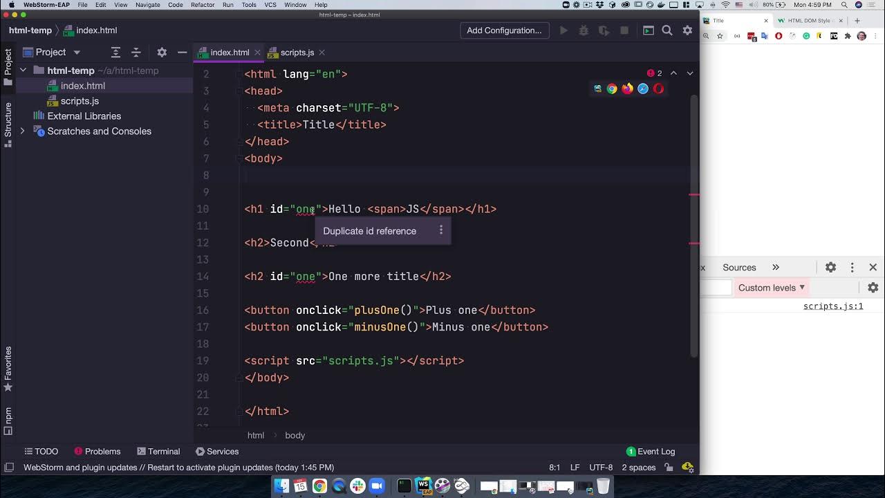 React. HTML + JS. 4 GetElementById - YouTube