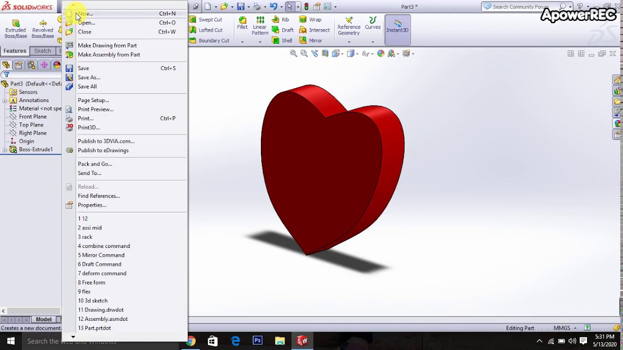 How to make a just a heart in Solidworks - Redesign Engineering - YouTube