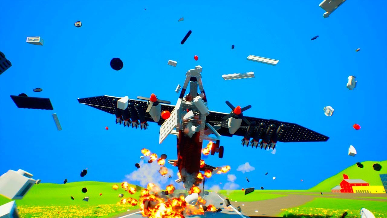 Lego Airplane Falls Crashes #10 | Brick Rigs - YouTube