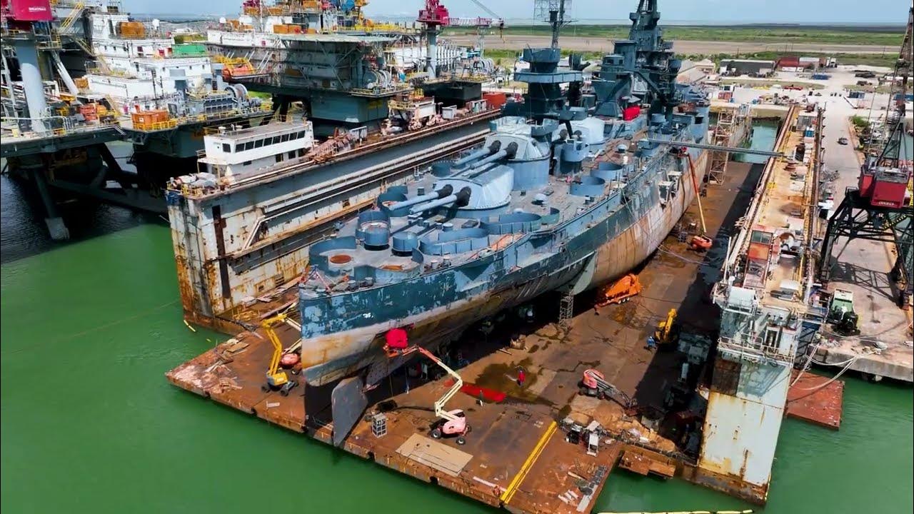 Battleship Texas Uss Texas 5 Minutes Of Raw Unedited Drone Footage At