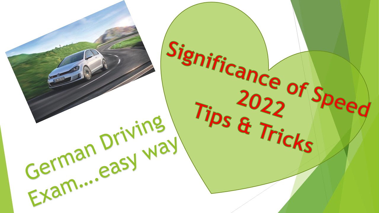 Significance of Speed | How to get Driving License in Germany |German ...