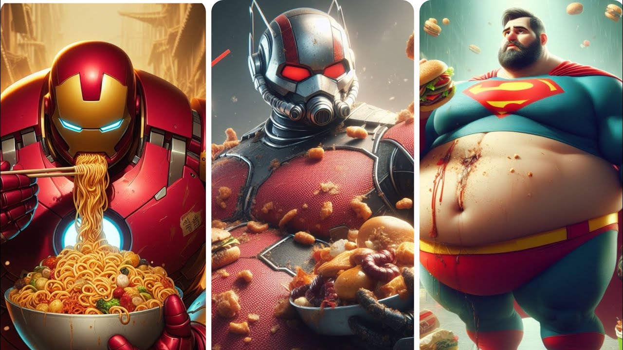 Fat Superheroes | Big Belly Superheroes : Antman, Iron man, The Flash, Batman, Hulk... - YouTube