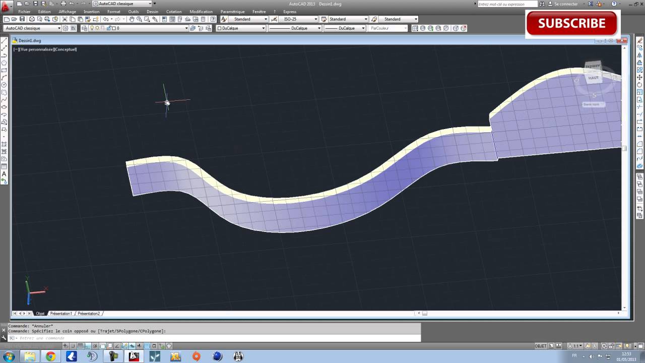 Cour Autocad Modélisation 3D Les murs / voiles courbés - YouTube