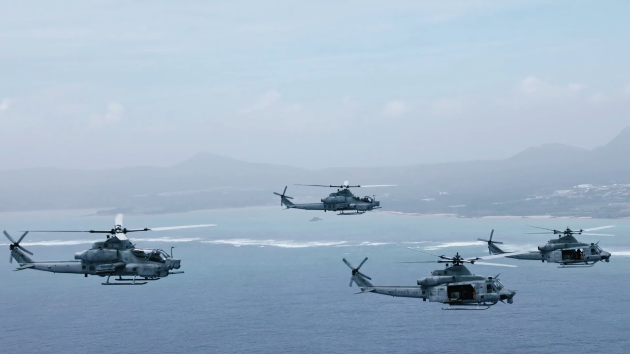 Helicopter Formation: U.S. Marine Corps UH-1Y Venom and AH-1Z Viper ...