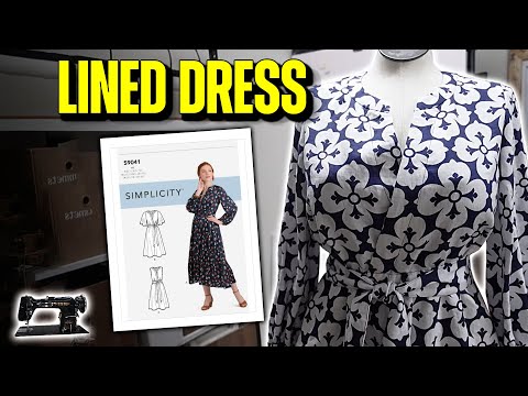 Sewing Simplicity 9041 - lined dress, tips and review - YouTube