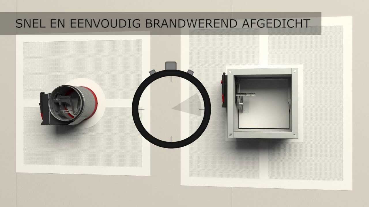 Afdichten van brandkleppen met steenwolplaten met een brandwerende laag ...