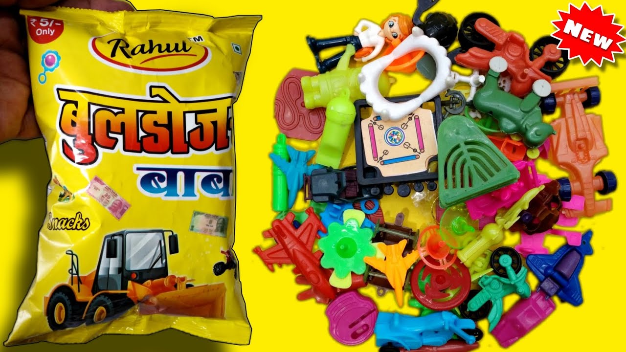 Buldozer Baba Snacks😋 with free gifts inside only in 5 rupees each ...