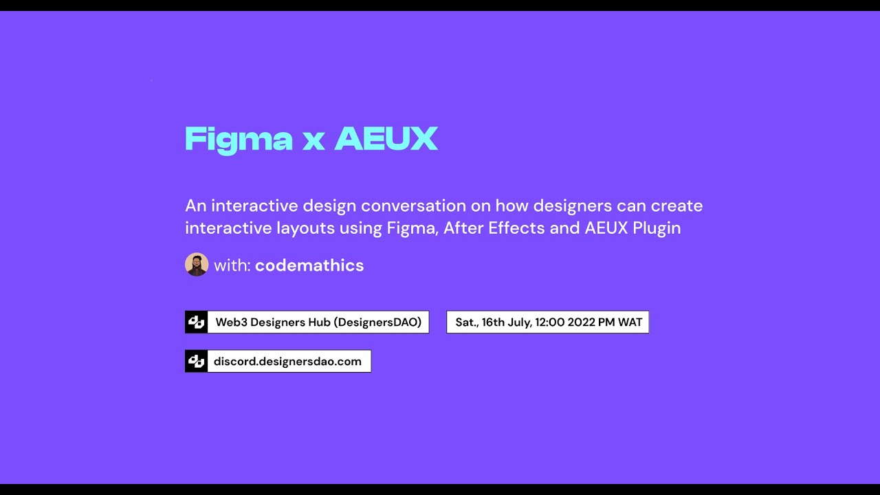 Figma x AEUX Interaction Session with Codemathics - YouTube