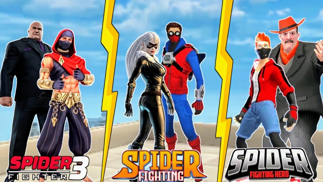 💥Evolution of Boss Fight 💥 SPIDER FIGHTER 3 vs SPIDER FIGHTING vs ...