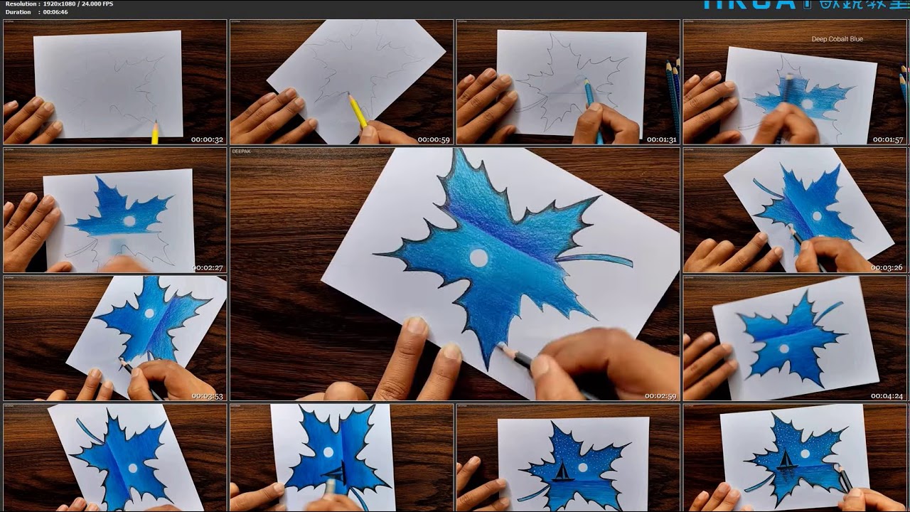 Beautiful Double Exposure Drawing for beginners with water colour ...