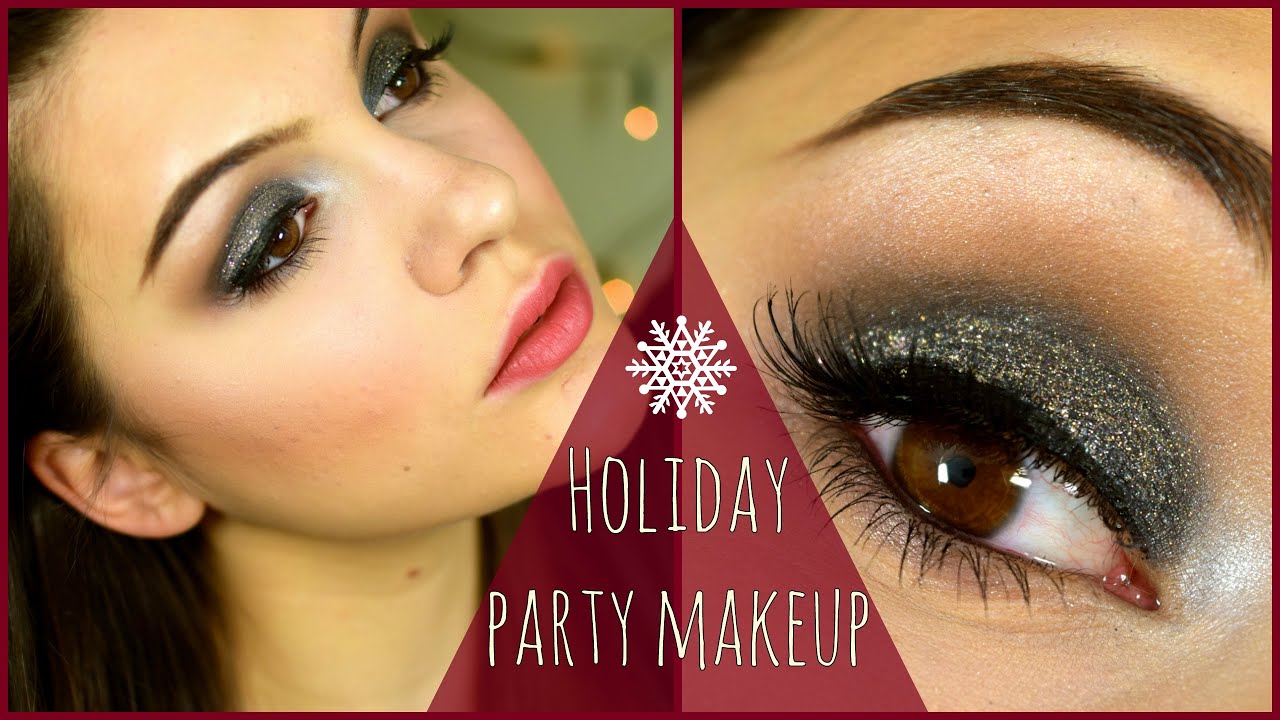⭐️ Holiday Party Makeup Tutorial- Glittery Smokey Eyes ⭐️ - YouTube