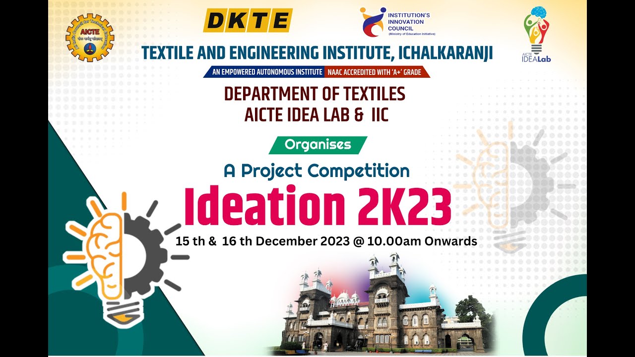 A Project Competition Ideation 2k23 at AICTE IDEA lab @ DKTE - YouTube
