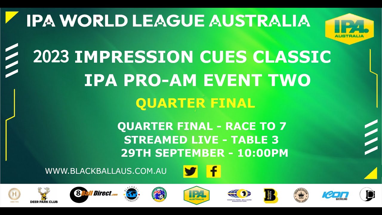 Table 3 - Hal Pritchard v Patrick Hood Round 3 - Pro/Am Event 2 - IPA World League 2023 - YouTube