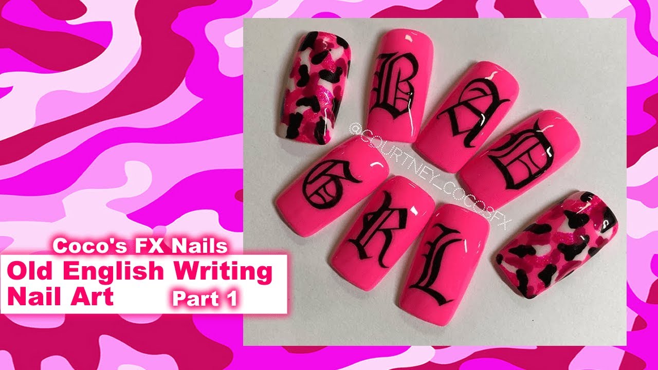 PART 1 | OLD ENGLISH WRITING NAIL ART | FX Nails - YouTube