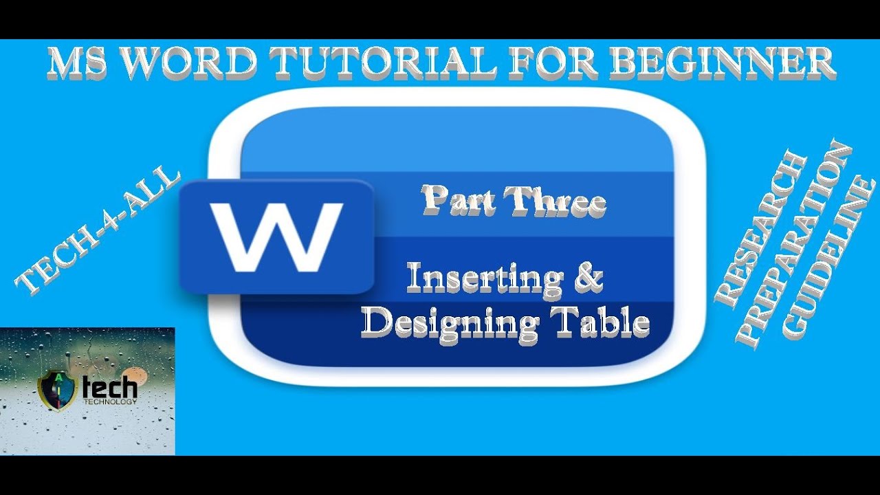 How to insert table in MS Word (Research Document Preparation) - YouTube